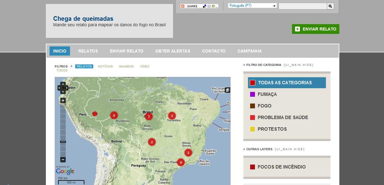 Mapa coletivo: chega de queimadas - ((o))eco